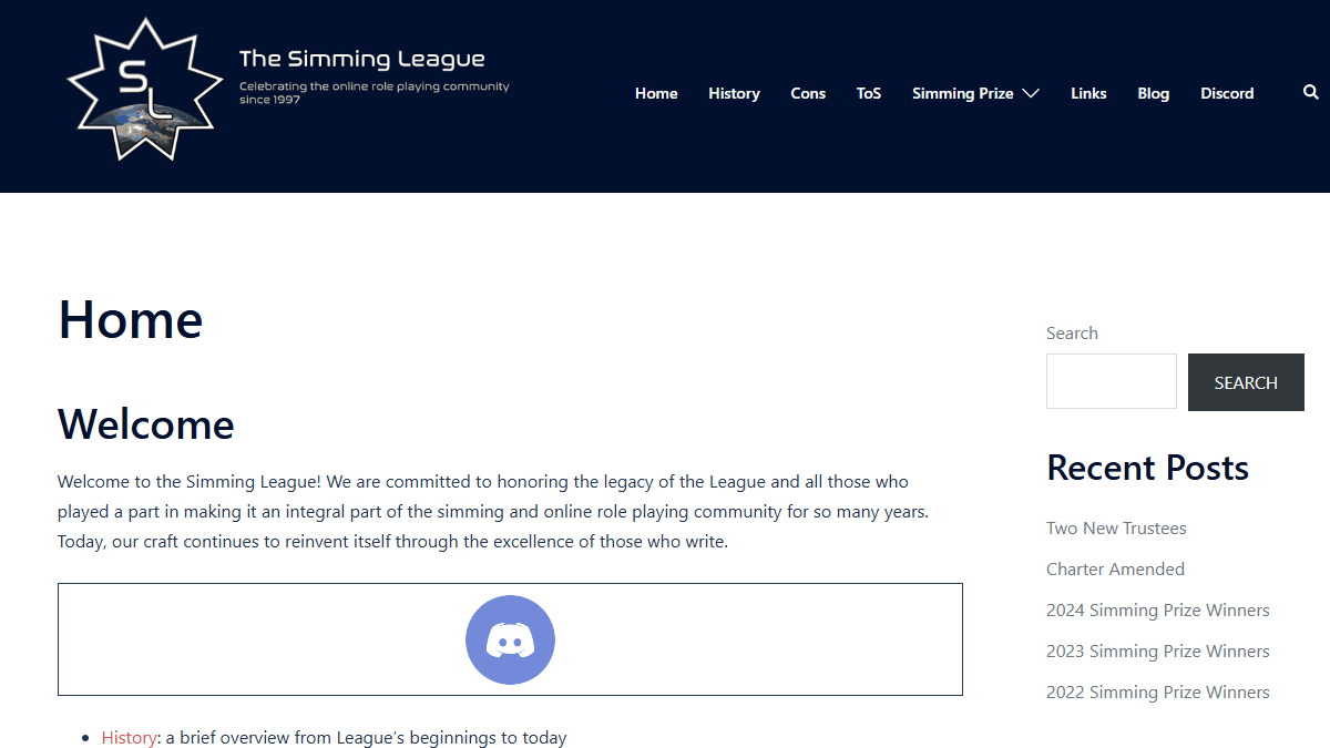 Charter - The Simming League